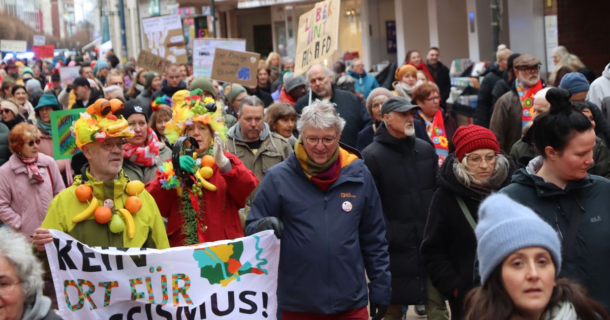 Bunter Protest: Mehr als zweitausend Demonstranten für die Demokratie ...